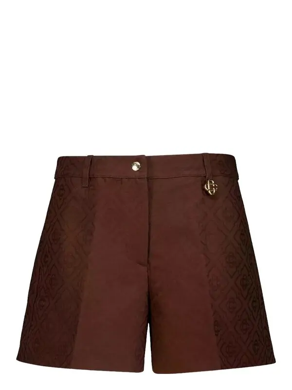 Casablanca Monogram-jacquard Cotton Shorts - Brown