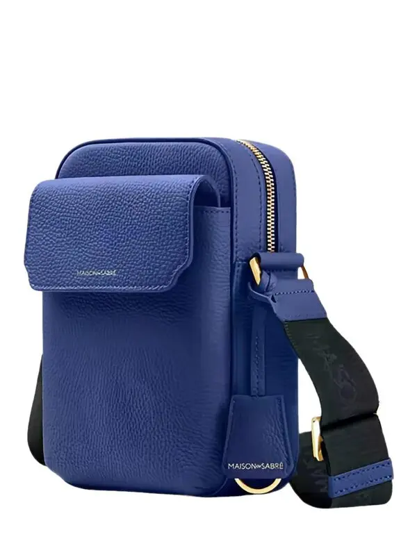 MAISON DE SABRE Grainy Leather Messenger Bag - Blue