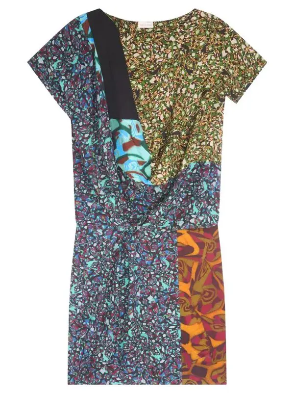 Dries Van Noten Draped Viscose Dress - Blue