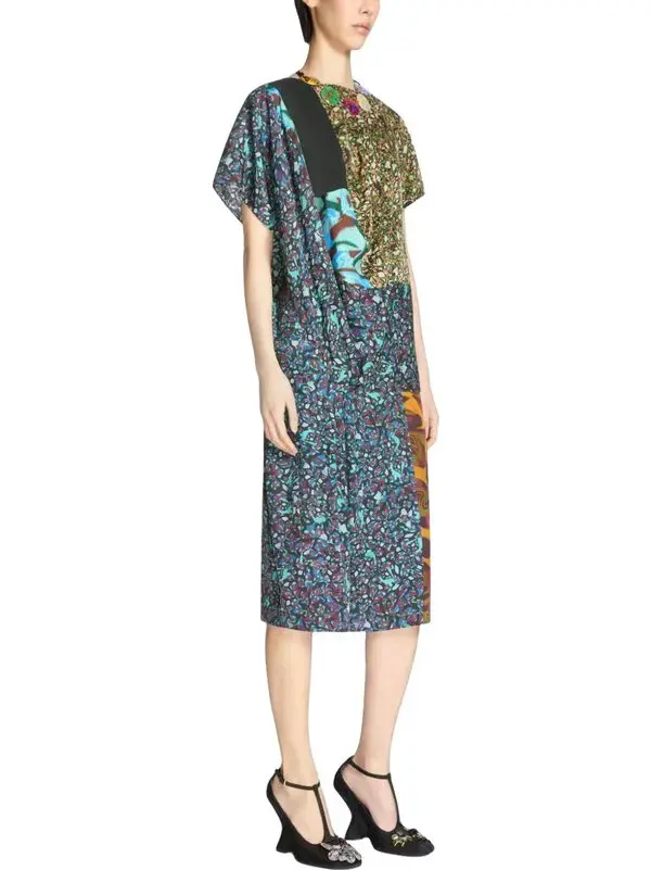 Dries Van Noten Draped Viscose Knee-length Dress - Blue