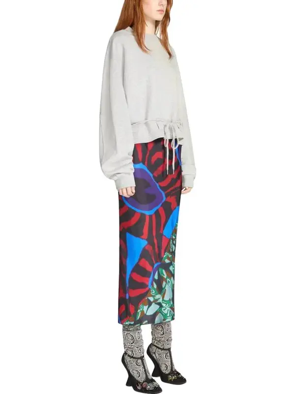 Dries Van Noten Graphic Print Maxi Skirt - Black