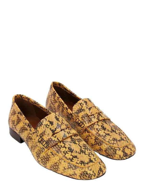 Dries Van Noten Square-toe Leather Penny Loafers - Yellow