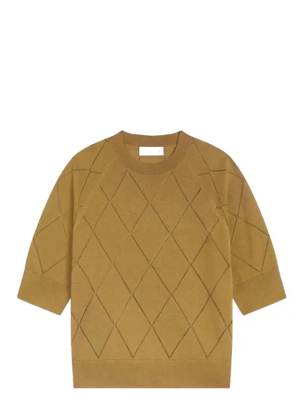 Dries Van Noten Merino Wool Ajoure Stitch Sweater - Brown