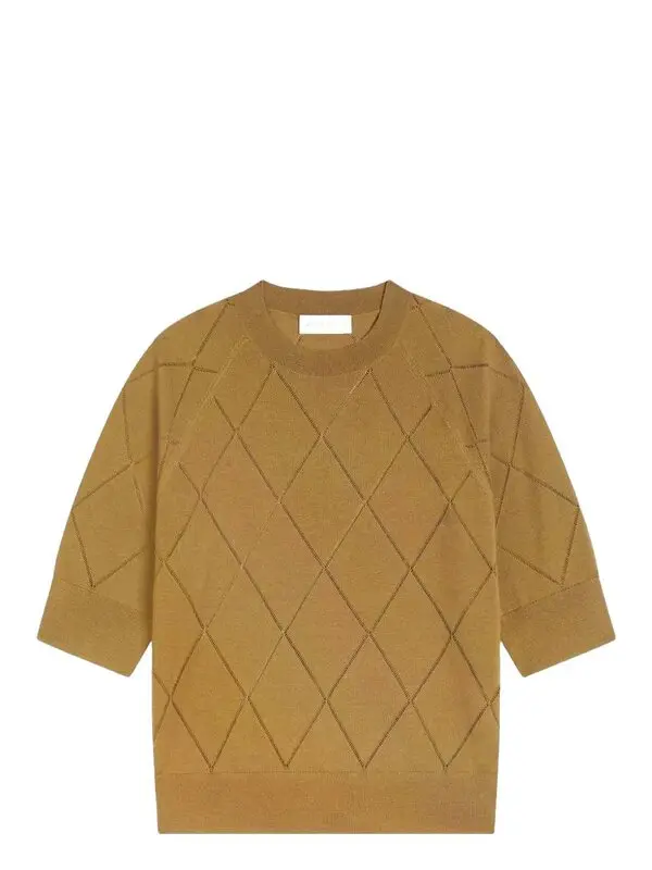 Dries Van Noten Merino Wool Ajoure Stitch Sweater - Brown