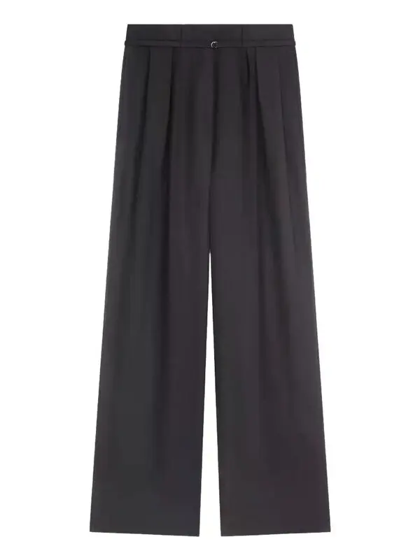 Dries Van Noten Belted Pleated Wool Twill Trousers - Black