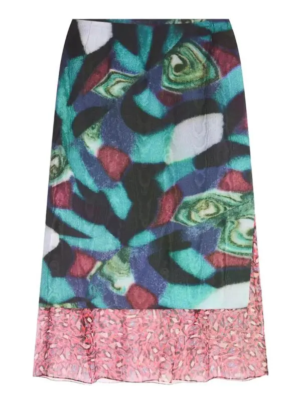 Dries Van Noten Layered Moiré Skirt - Black