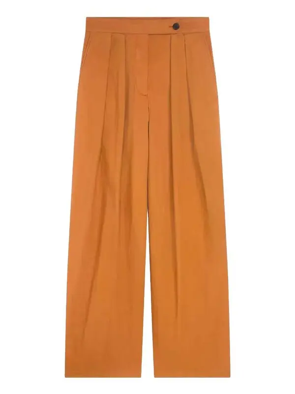 Dries Van Noten Wide Pleated Pants - Orange