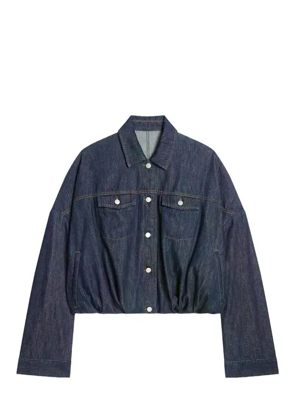 Dries Van Noten Gathered Denim Jacket - Blue