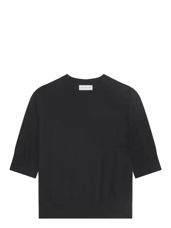 Dries Van Noten Merino Wool Short-sleeve Sweater - Black