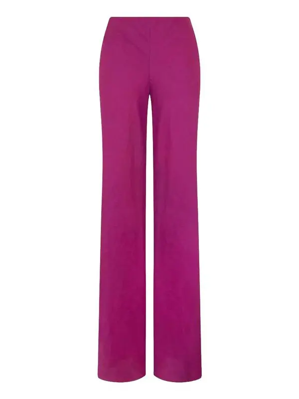 Alberta Ferretti Magenta Textured Wide-leg Trousers - Pink