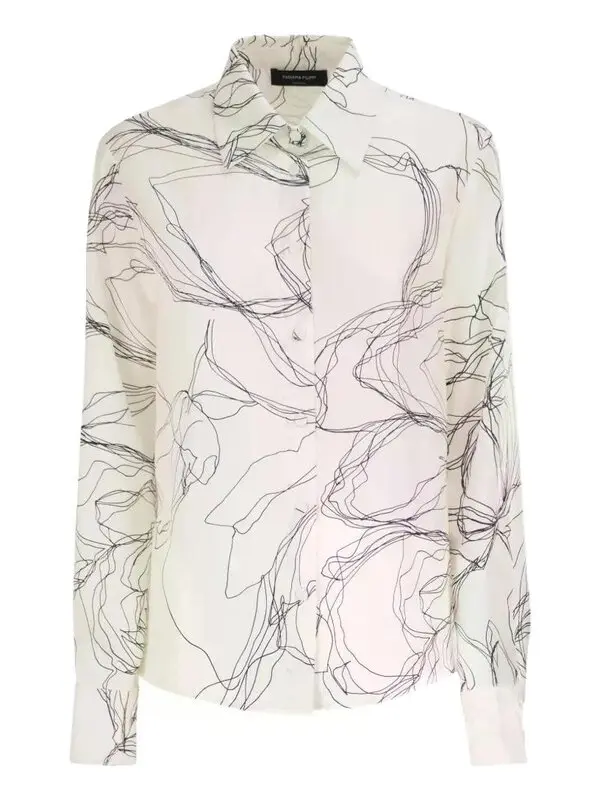 Fabiana Filippi Abstract Print Silk Shirt - White