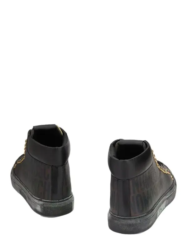 Moschino Print Crystal-embellished High-top Sneakers - Black
