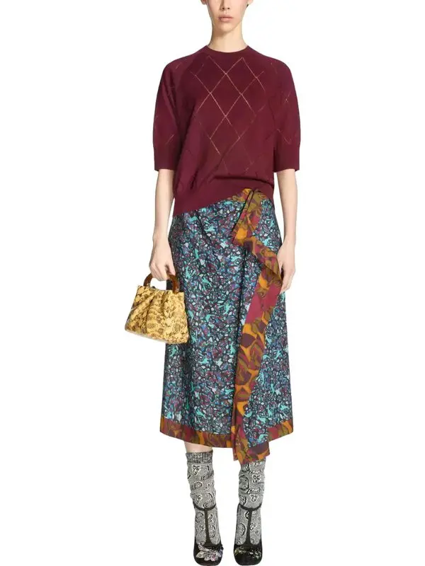 Dries Van Noten Merino Wool Ajoure Stitch Sweater - Red