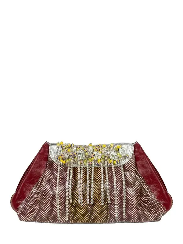 Dries Van Noten Beaded Leather Crossbody Bag - Neutrals
