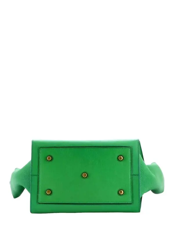 Celine Tie Knot Small Grainy Leather Tote Bag - Green