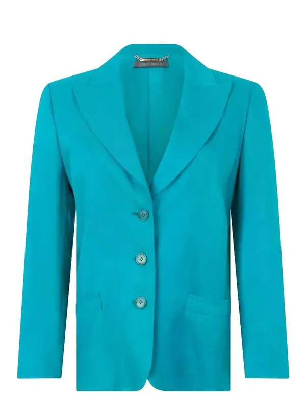 Alberta Ferretti Single-breasted Linen-blend Blazer - Blue