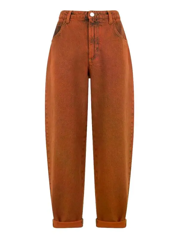 Alberta Ferretti High-waisted Palazzo Jeans - Orange