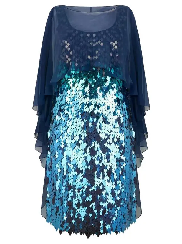 Alberta Ferretti Sequin Embellished Mini Dress - Blue