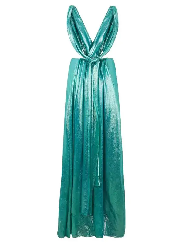 Alberta Ferretti Braided Strap Maxi Dress - Blue