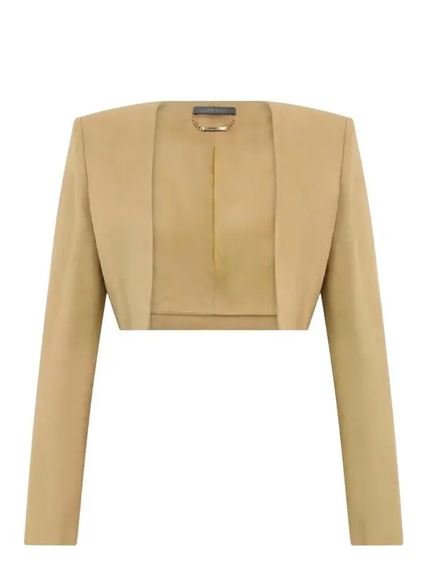 Alberta Ferretti Cropped Open-front Jacket - Neutrals