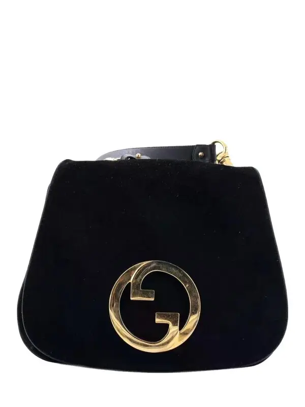 Gucci Vintage Blondie Flap Bag Suede Medium Shoulder Bag - Black