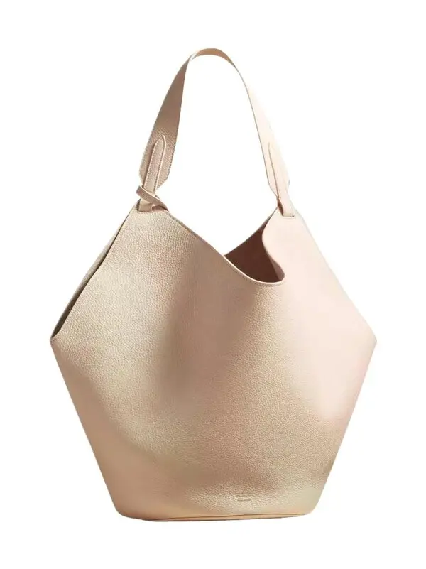 Khaite Medium Lotus Tote In Dark Ivory Pebbled Leather - Neutrals