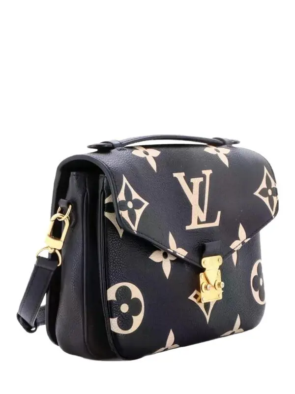 LOUIS VUITTON Pochette Metis Monogram Empreinte Giant Crossbody Bag - Black