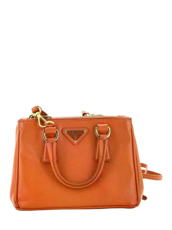 Prada Saffiano Leather Mini Satchel - Orange