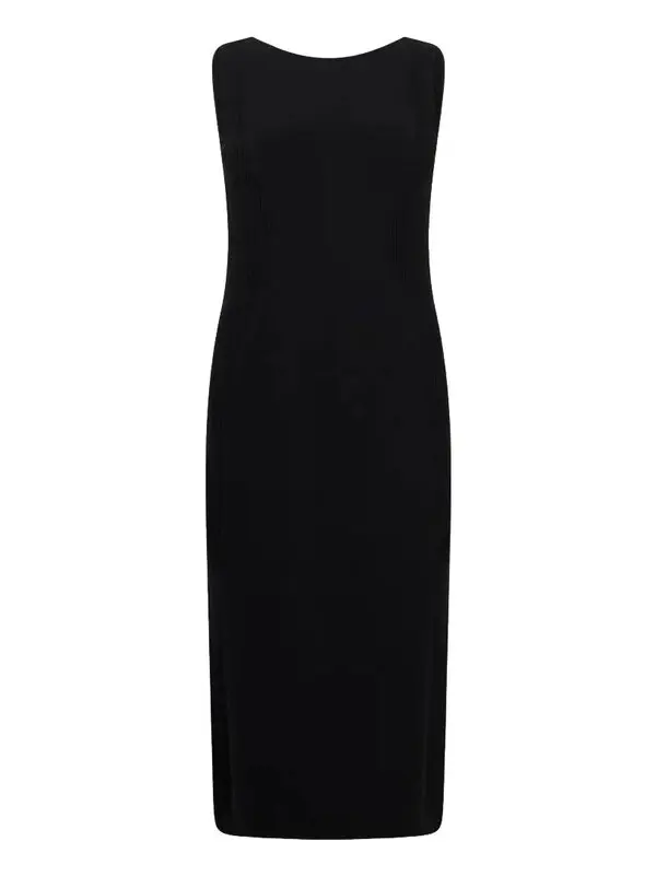 Alberta Ferretti Ribbed Knit Open-back Midi Dress - Black