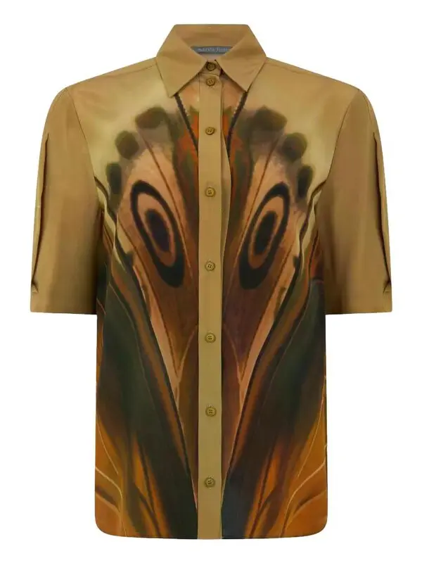 Alberta Ferretti Butterfly-print Silk Shirt - Yellow