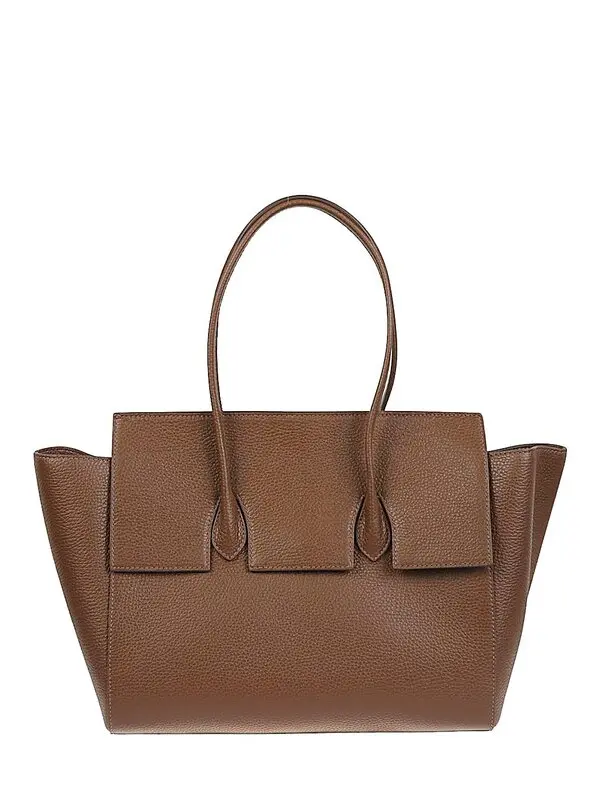 ROUNN Felice Flap Leather Tote Bag - Brown