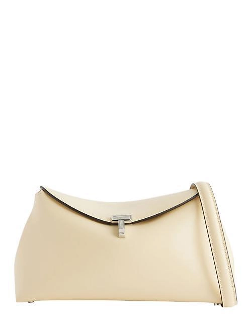 TOTEME Mini T-lock Leather Clutch Bag - Champagne