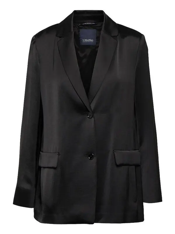 Max Mara Bernini Satin Blazer - Black