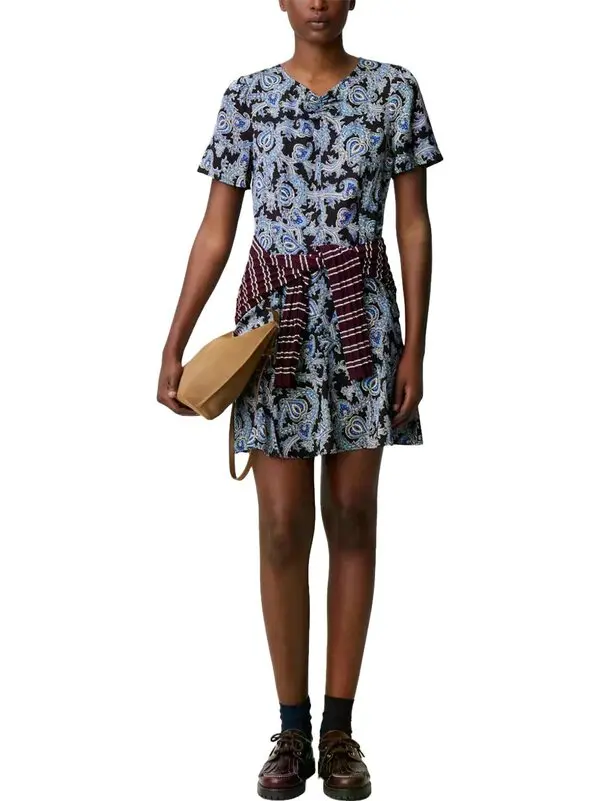 Claudie Pierlot Paisley Print V-neck Dress - Black