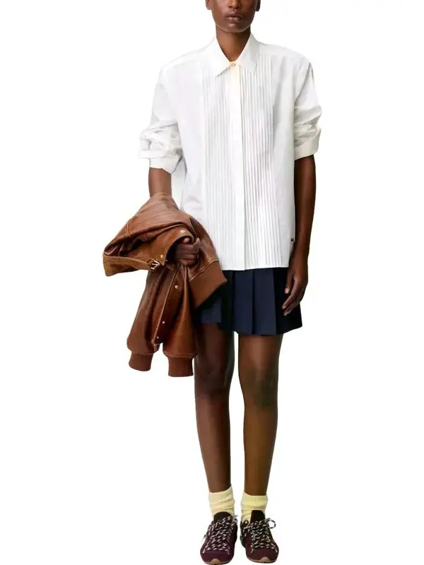 Claudie Pierlot Claudie Embroidered Poplin Shirt - White