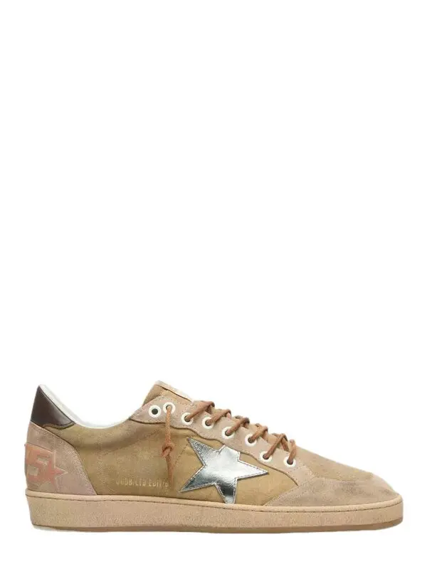 GOLDEN GOOSE Ball Star In Wool With Cream Leather Star And Brown Waxed Leather Inserts Sneakers - Neutrals