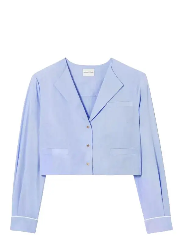 Claudie Pierlot Cropped Long-sleeve Shirt - Blue