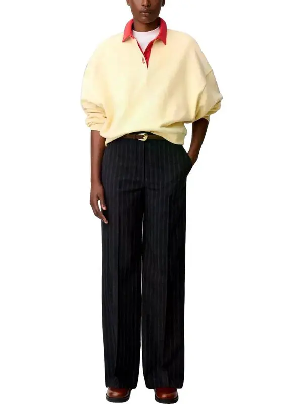 Claudie Pierlot Pinstriped Tailored Trousers - Blue