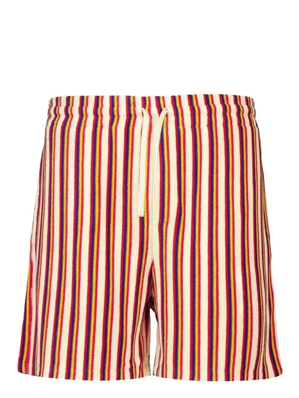 Valentino Garavani Vlogo Striped Terrycloth Shorts - Orange