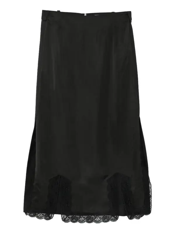 Sandro Lace-trim Midi Skirt - Black