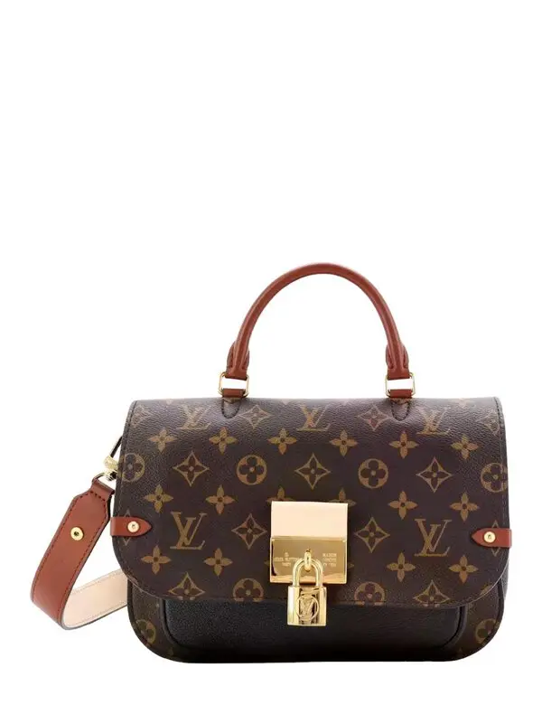 LOUIS VUITTON Monogram Canvas Leather Satchel - Black