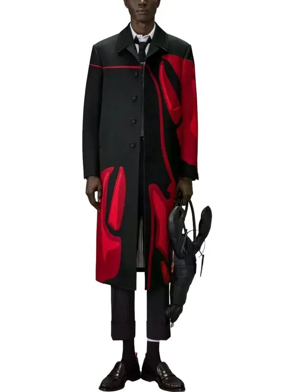 Thom Browne 4-bar Lobster-embroidered Shirt - Grey