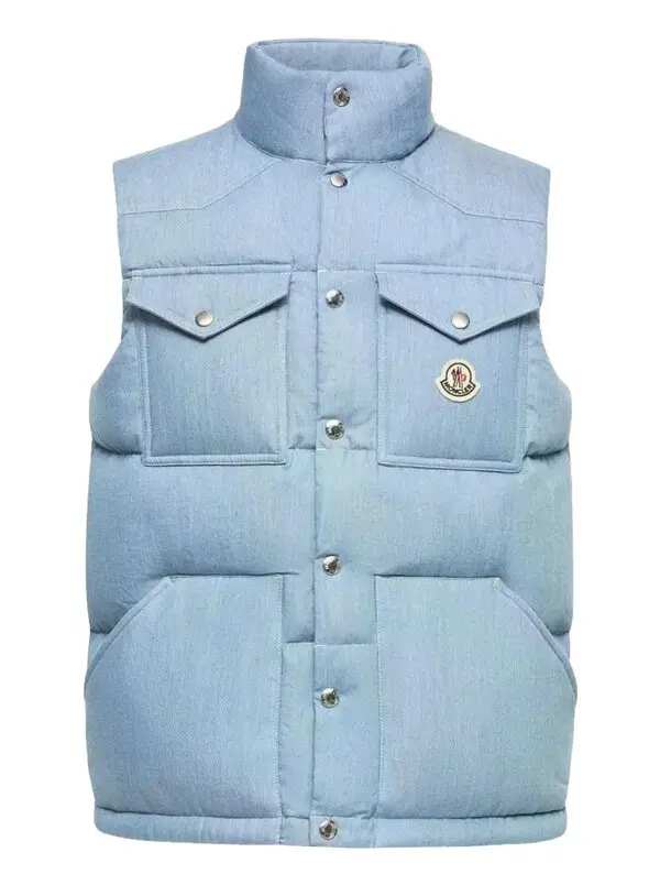Moncler Padded Logo-patch Vest - Blue