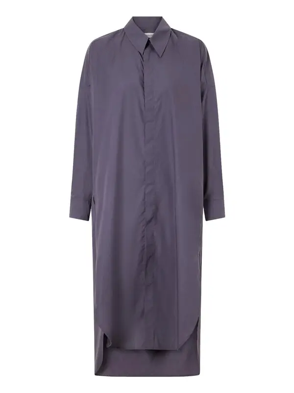THE FRANKIE SHOP Bloom Organic Cotton Midi Shirt Dress - Gray
