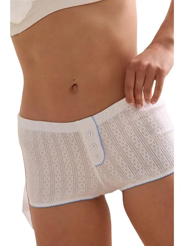 BUTTERCUP Organic Cotton Pointelle Boyshort Undies - Froyo