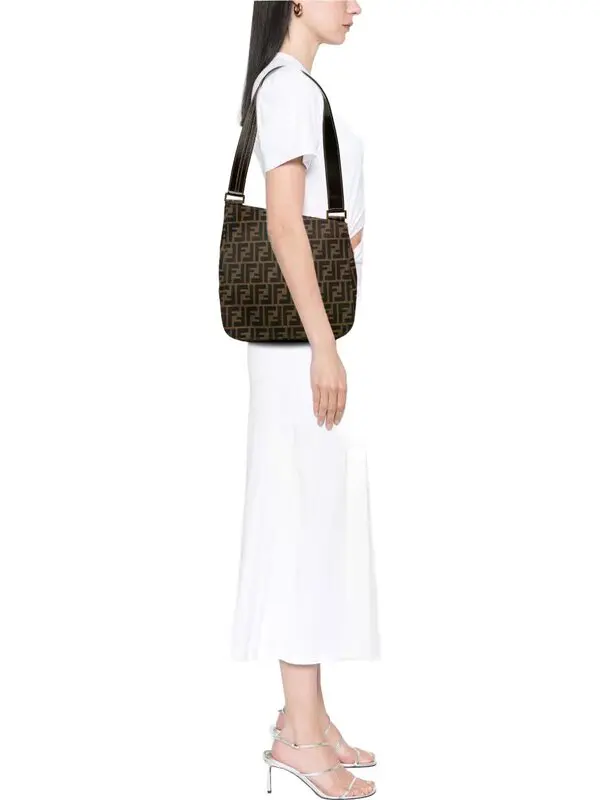 Fendi Zucca Canvas Shoulder Bag - Brown