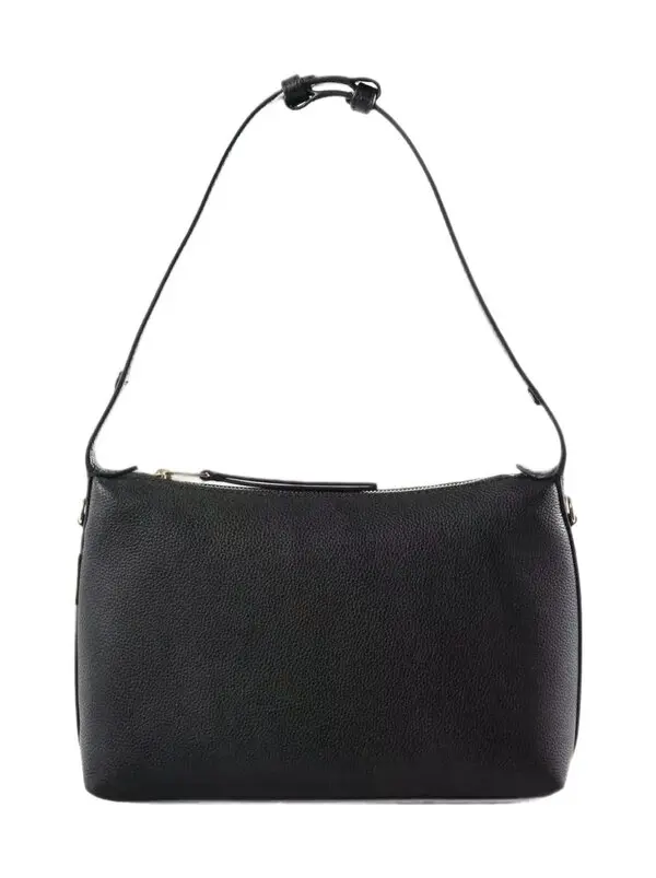 Tory Burch Mellow Logo-plaque Pebbled-leather Shoulder Bag - Black