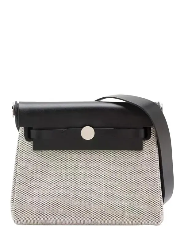 Hermès Military Toile And Vache Hunter Herbag Zip 20 Crossbody Bag - Grey