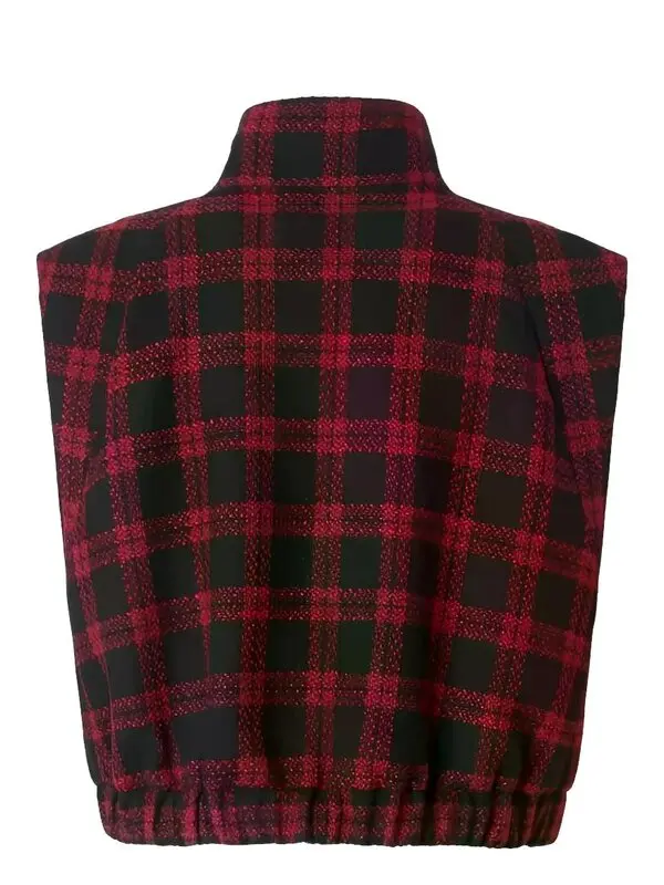 Pinko Check Pattern Padded Gilet - Red