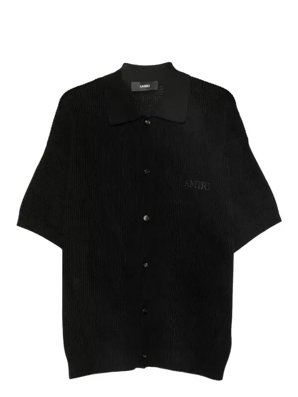 Amiri Crochet Short-sleeve Shirt - Black